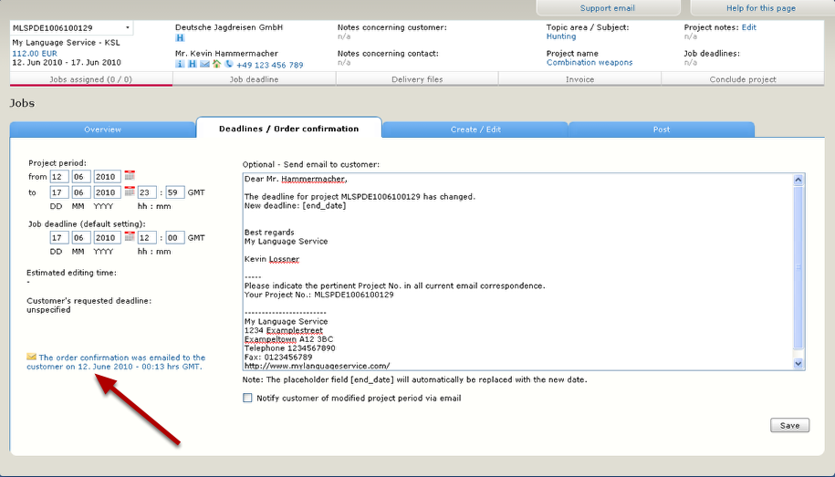 Receiving an order after a quotation in OTM